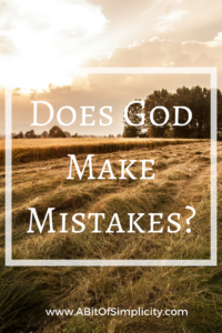 Does God Make Mistakes? - A Bit of Simplicity